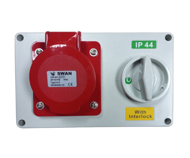 SOCKET INTERLOCK 16A 3P N E 380V IP44 IPS-CE-1415